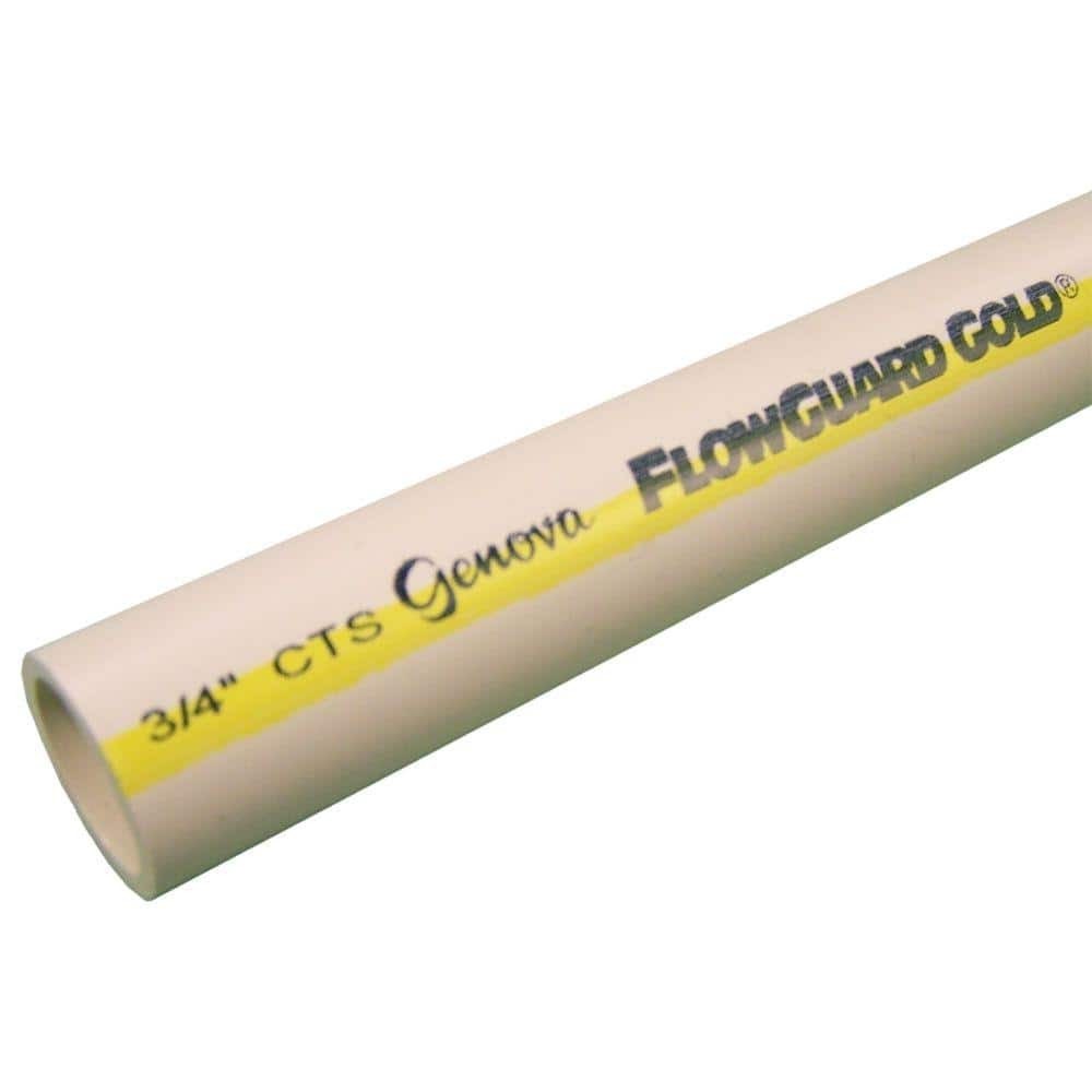 CPVC CTS Pipe, 3/4 in. x 10 ft., Buff, for Hot/Cold Water | Mill Supply Co.